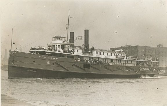 Chicago’s Breakwater Stops Burning Steamer - Wisconsin Marine ...
